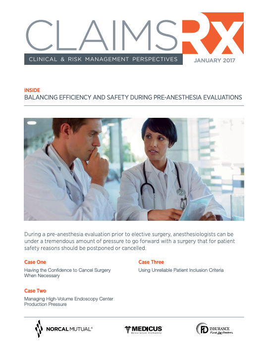 Balancing Efficiency and Safety During Pre-Anesthesia Evaluations